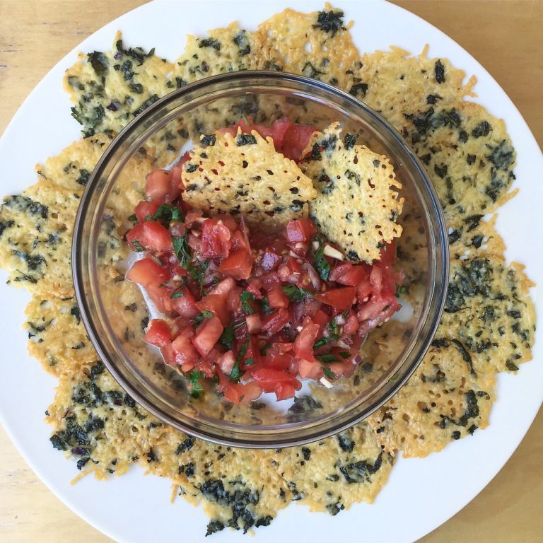 PARMESAN BASIL CRISPS WITH ITALIAN TOMATO SALSA | Official JES Website